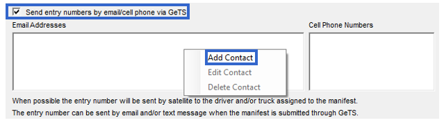 ACE/ACI Entry Numbers