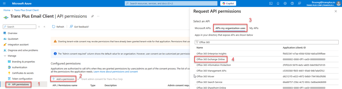 Office 365 Mail Setup to use OAuth2 for SMTP Authentication
