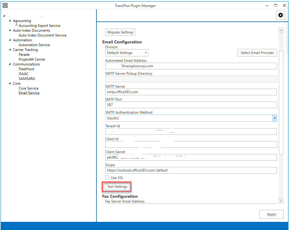 Office 365 Mail Setup to use OAuth2 for SMTP Authentication